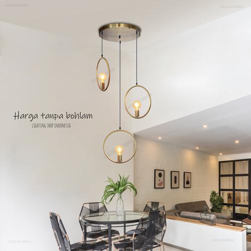 Jual Lampu gantung void 3in1 gold 30cm 1set 3 lampu minimalis kop bulat - Jakarta Pusat ...