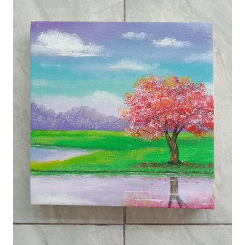Jual Lukisan Kanvas Pemandangan Aesthetic Sunset Pantai Asli Hasil ...