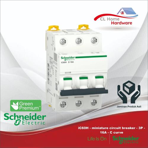 Jual SCHNEIDER - ACTI9 IC60H 3P C 16A MCB -A9F84316 - Jakarta Barat - CL Home Hardware | Tokopedia