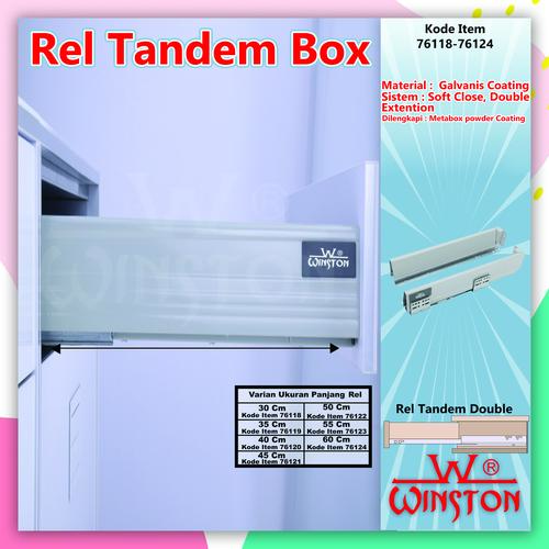 Jual Rel / Rail Laci TANDEM BOX WINSTON 45 CM Soft Close Double Track ...