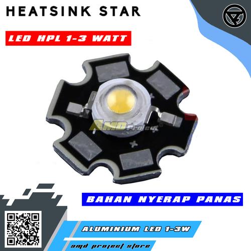 Jual Heatsink LED HPL 1-3 Watt PCB 1W 3W Hitam Aluminium Diameter 20 mm ...