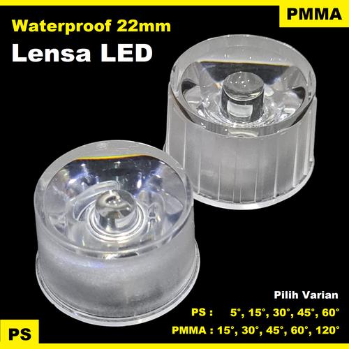Jual Lensa Waterproof +Housing 22mm HPL LED Lens Fokus Sudut 45 60 120 ...