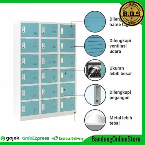 Jual Lemari Loker Besi 18 Pintu Informa Locker Cabinet Karyawan Biru ...