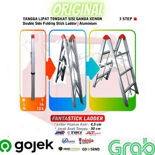 Promo Tangga Lipat Tarik Aluminium Stik XENON 3S 1,2M Magic Folding ...