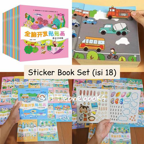 Jual Sticker Book Set / Buku aktivitas menempel stiker anak isi 18 buku ...