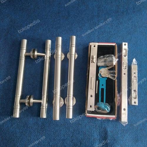 Jual full handle set pintu rumah/tarikan pintu 30cm bulat stenlis set ...