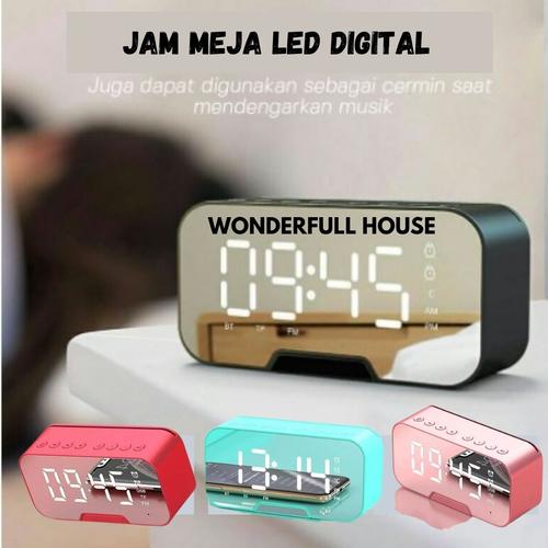 Promo Jam Meja LED Digital Speaker Bluetooth Bass Mini Stereo Wireless ...