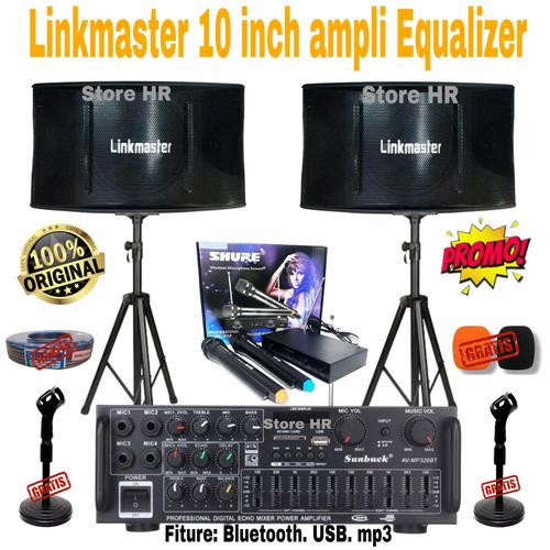 Jual paket karaoke sound system linkmaster ampli Equalizer bluetooth ...