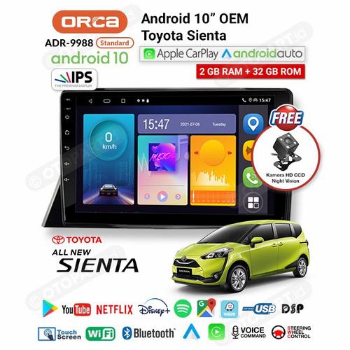 Promo Head Unit ORCA Toyota Sienta Android Auto CarPlay Layar 10" 10 ...