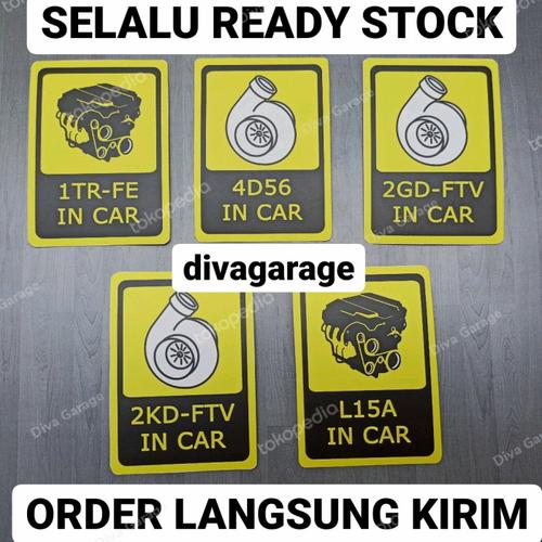 Jual stiker sticker mobil JDM decal kode mesin in car 2GD 2KD 4D56 L15 ...