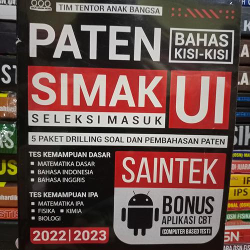 Jual Buku PATEN SIMAK UI SAINTEK 2022/2023 - Kota Medan - TB. Eko Jaya ... Jual Buku PATEN SIMAK UI SAINTEK 2022/2023 - Kota Medan - TB. Eko Jaya ...