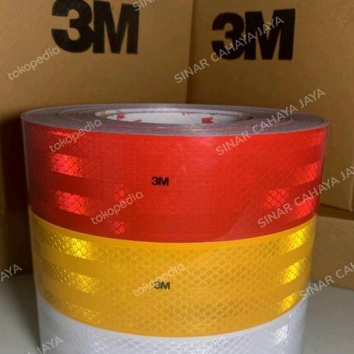 Jual Stiker reflektor 3M 5CM X 45 Meter tersedia warna merah dan kuning ...