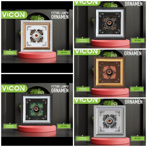 Jual fitting lampu plafon lampu hias ornamen ceiling PVC - SE-3221 ...