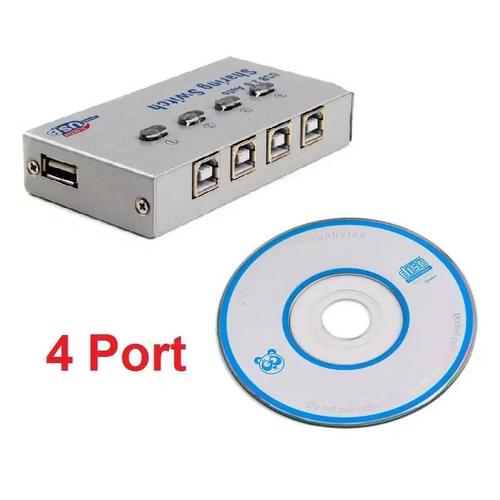 Jual PAKET AUTO SWITCH PRINTER 4 PORT + 2 KABEL PRINTER USB 2.0 1.5M 3M ...