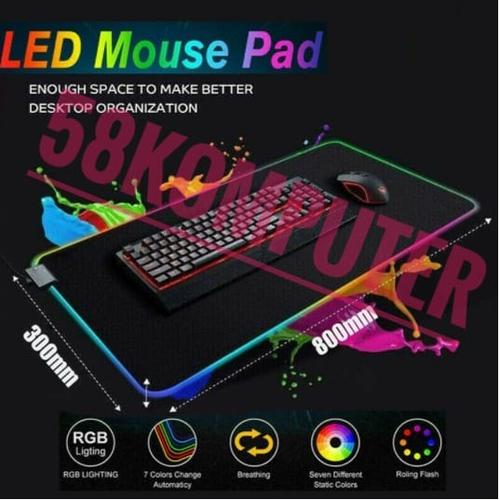 Jual Mose Pad Led Gaming Rgb Xl Lampu Led Usb 300 X 800 X 4 Mm MOUSE ...