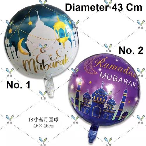 Promo Balon Foil Bulat Idul Fitri 3D Balon Foil Dekorasi Lebaran Eid ...