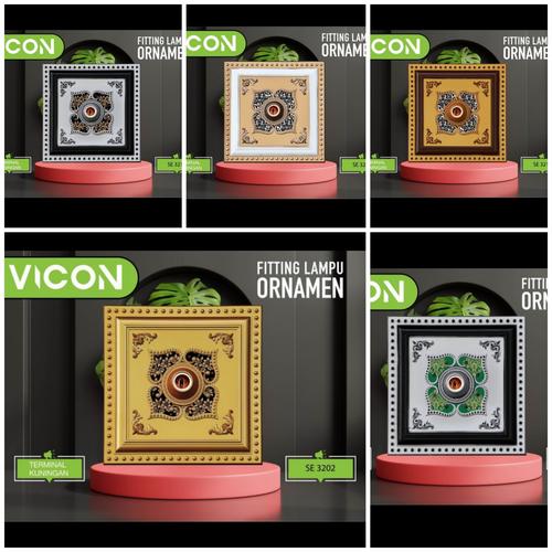 Jual fitting lampu plafon lampu hias ornamen ceiling PVC motif - SE ...
