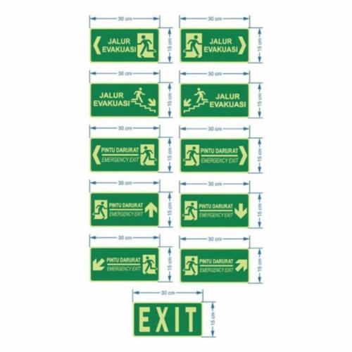 Jual Rambu Jalur Evakuasi Exit - 30cm X 15cm Akrilik Sticker Fosfor - Kota Depok - Super Metro ...