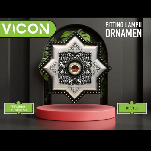 Jual fitting lampu plafon rumah lampu hias ornamen ceiling PVC motif ...