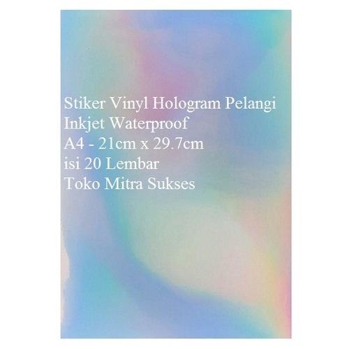 Jual Stiker Vinyl Hologram Pelangi Inkjet Waterproof A4 - Pelangi ...