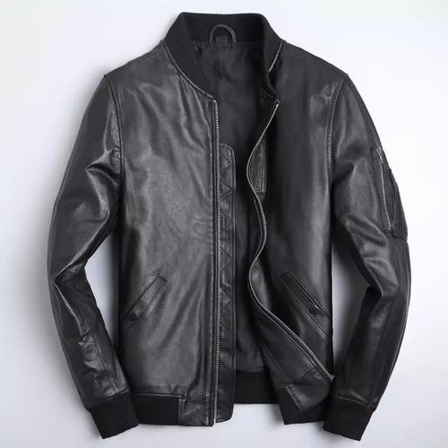 Jual JAKET KULIT BOMBER 100% ORIGINAL WARNA HITAM DARI KULIT DOMBA ...
