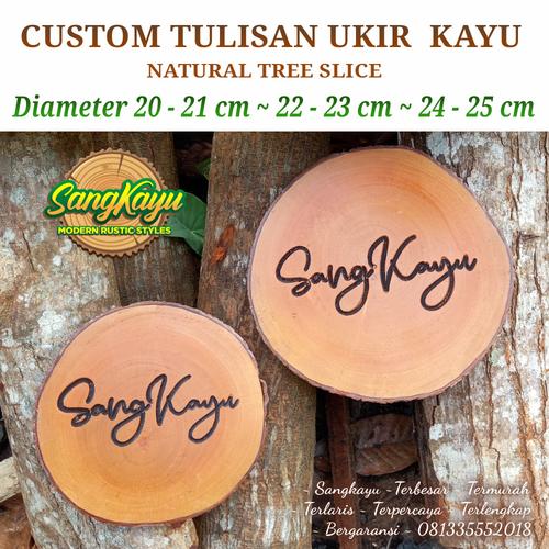 Jual Talenan ukir tatakan kayu tree slice custom hiasan dinding - Dm ...