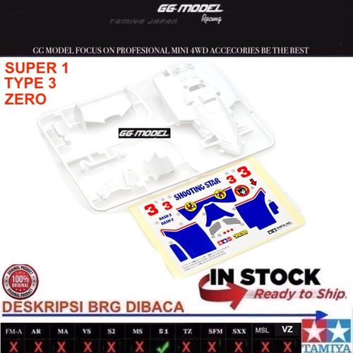 Jual TAMIYA 95625 DASH 3 SHOOTING STAR SPECIAL KIT BODY SET - STICKER ...