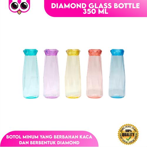 Jual DIAMOND GLASS BOTTLE 350 ML / BOTOL MINUM KACA KRISTAL - Kota ...