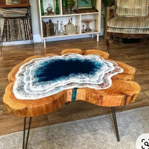 Jual meja resin / meja resin kayu jati / meja resin kayu suar ...