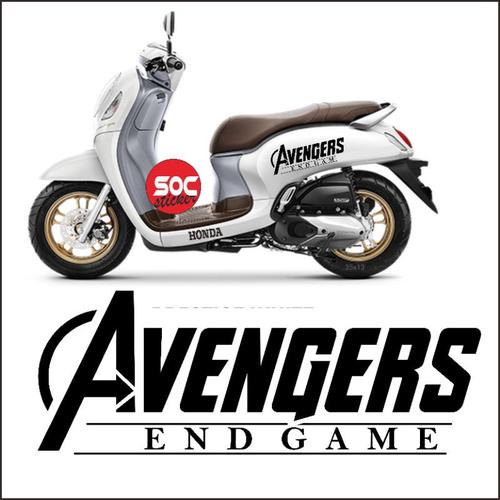 Jual Cutting Stiker Sticker Avengers Scoopy Vespa Genio Matic - Hitam ...