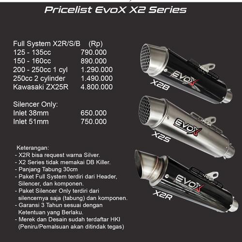 Jual Knalpot Racing Only Evox X2 Full system - X2S, 250cc 2Cylinder - Kab. Tangerang - 3Tech ...