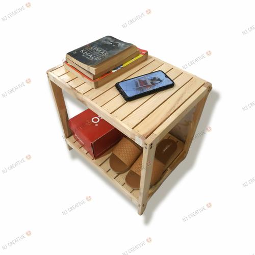 Jual Meja Rak Kayu Kecil Minimalis Serbaguna Aesthetic Nakas Natural ...