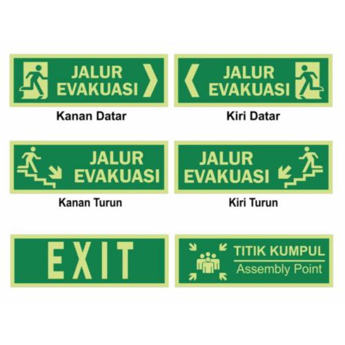 Jual Rambu Jalur Evakuasi - Exit 30cm x 10cm Akrilik Sticker Fosfor ...