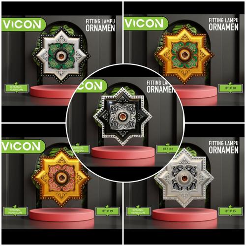 Jual fitting lampu plafon lampu hias ornamen ceiling PVC 30x30 cm - BT ...