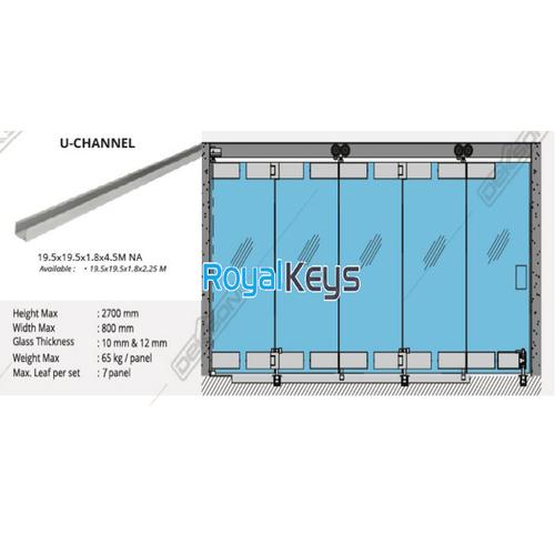 Jual U Channel Bawah Pintu Lipat Kaca Dekson Dekkson 19.5X19.5X1.8X2 ...