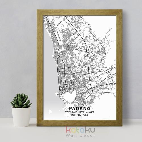 Promo Poster Peta Kota Lampung Padang Pekanbaru Bengkulu City Map Art ...