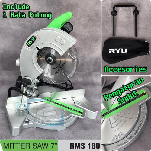 Jual Mesin Potong Alumunium Ryu 7 Inch Aluminium Miter Saw RYU RMS 180 ...