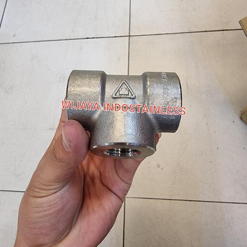Jual Tee Stainless SS 304 Class 3000 NPT 1" inch - Tee SS304 Socket ...