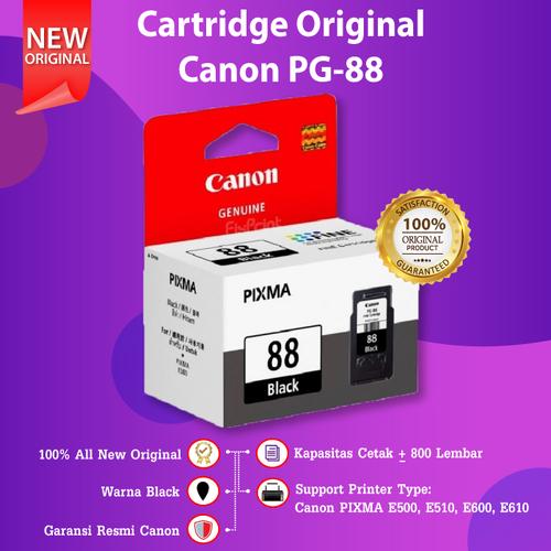 Jual Cartridge Original PG88 PG 88 Printer Canon E500 E510 E600 E610 Black - PG-88 BLACK ...