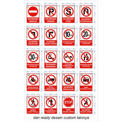 Jual Rambu Larangan - Custom Design pilihan Ukuran 50cm x 70cm - Kota ...