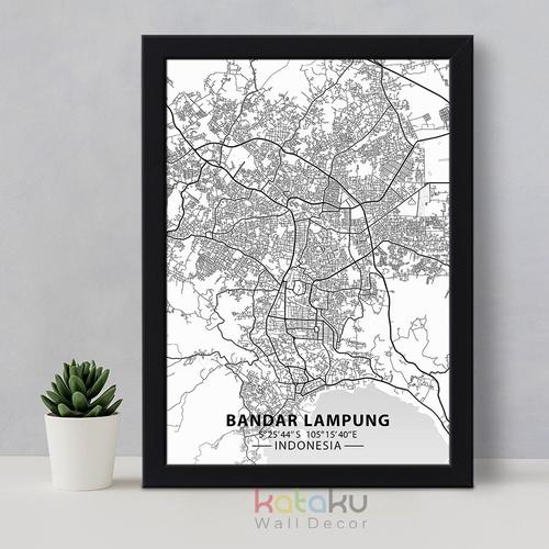 Promo Poster Peta Kota Lampung Padang Pekanbaru Bengkulu City Map Art ...