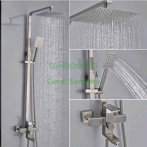 Jual Shower Tiang Stainless Kotak Mixer/Shower Columnt Kotak Stainless ...