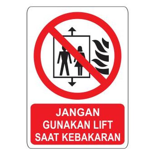 Jual Rambu Jangan Gunakan Lift Saat Kebakaran - Plat Alumunium - Kota ...