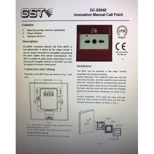 Jual Conventional Manual Call Point DC-9204E - Jakarta Timur ...