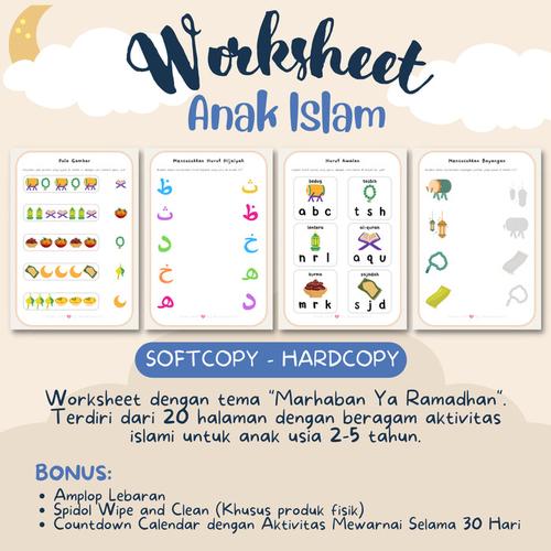 Jual Worksheet Anak Islam | 20 Worksheets | Ages 2-5 (HARDCOPY) - Kab ...