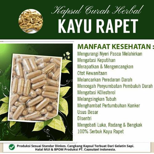 Jual kapsul Curah Herbal Kayu Rapet 100 kapsul herbal Kewanitaan Usus ...