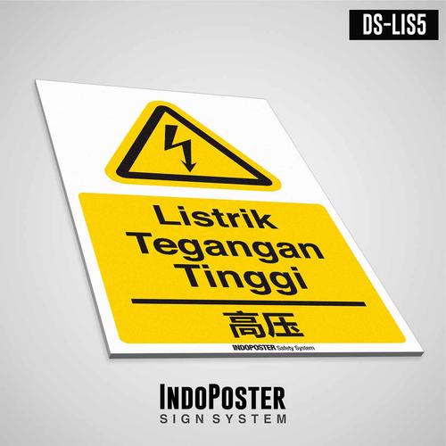 Jual Safety Sign PVC ISO Bilingual China Listrik Tegangan Tinggi - 高压 ...