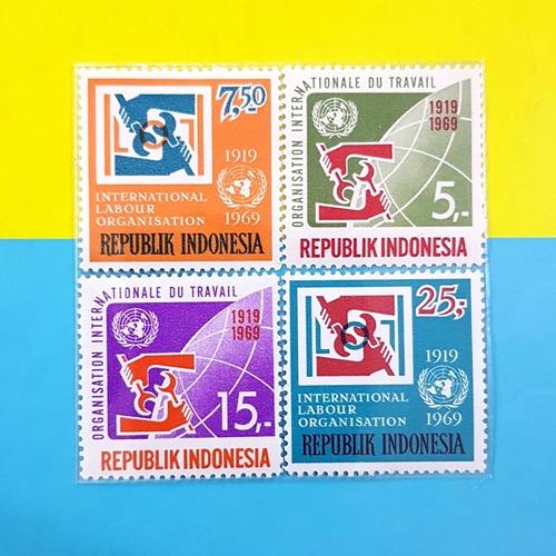 Jual Perangko/Prangko INDONESIA 1969. ILO. set (4v) kondisi Lux ...