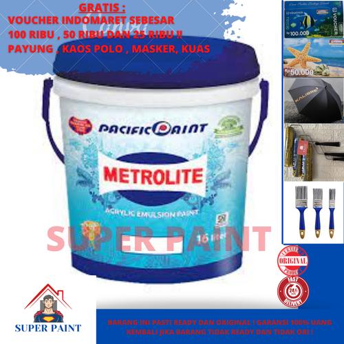 Jual Cat Tembok Metrolite Putih kebiruan ukuran 16Liter / Metrolit 25KG ...