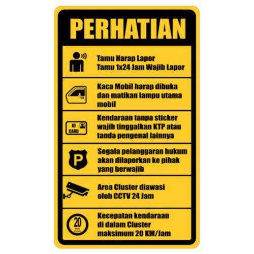 Jual Rambu Himbauan Informasi Masuk Perumahan ukuran 60x100cm - Kota ...